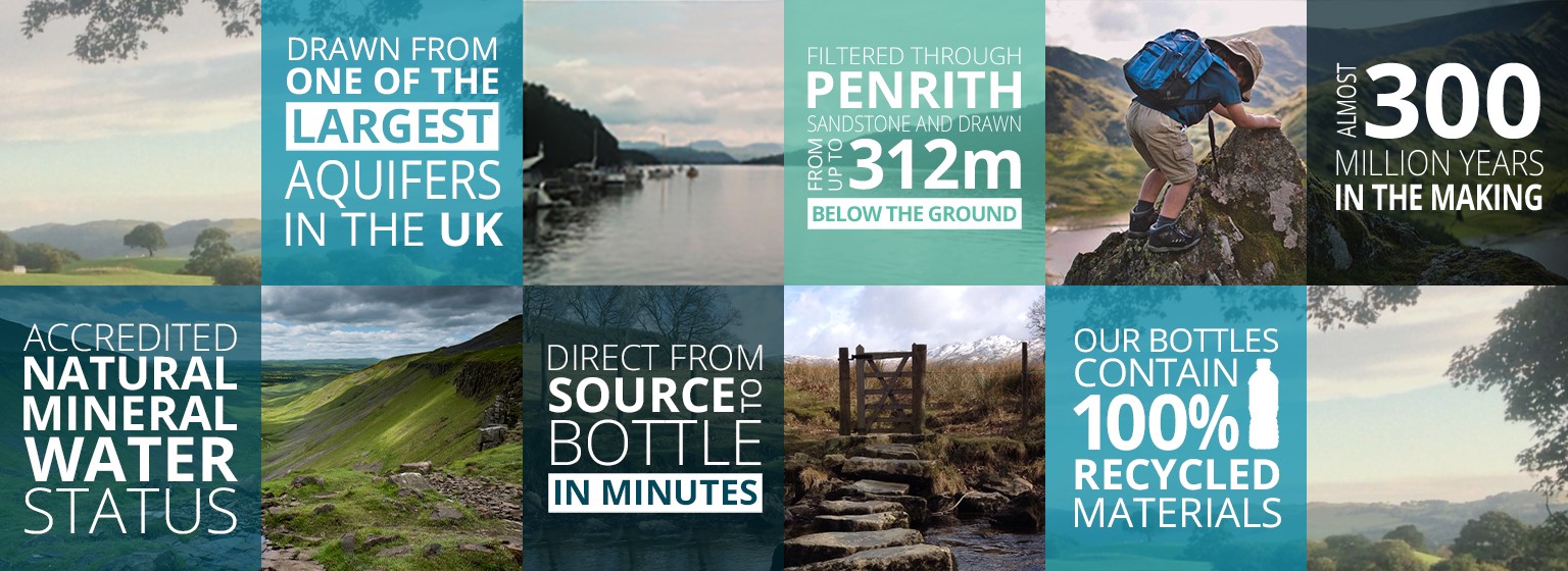 Aqua Pura - Natural Mineral Water sourced from the rolling hills of Cumbria